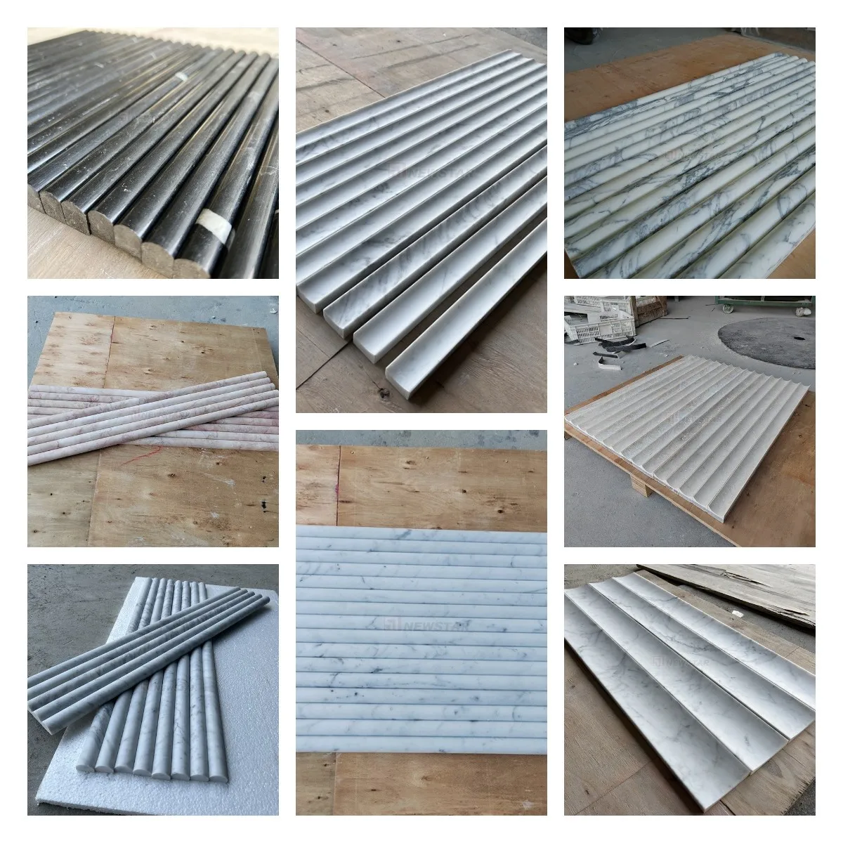 Newstar Natural Marble Travertine Stone Slab Fluted Tiles