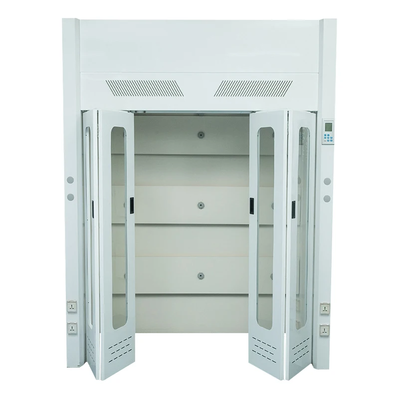 Laboratory Walk-in Fume Hoods Bifold Door Chemical Fume Extraction ...