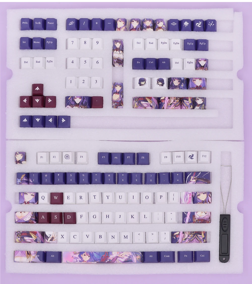 Genshin Impact Raiden Shogun Keycaps - PBT Dye Sublimation