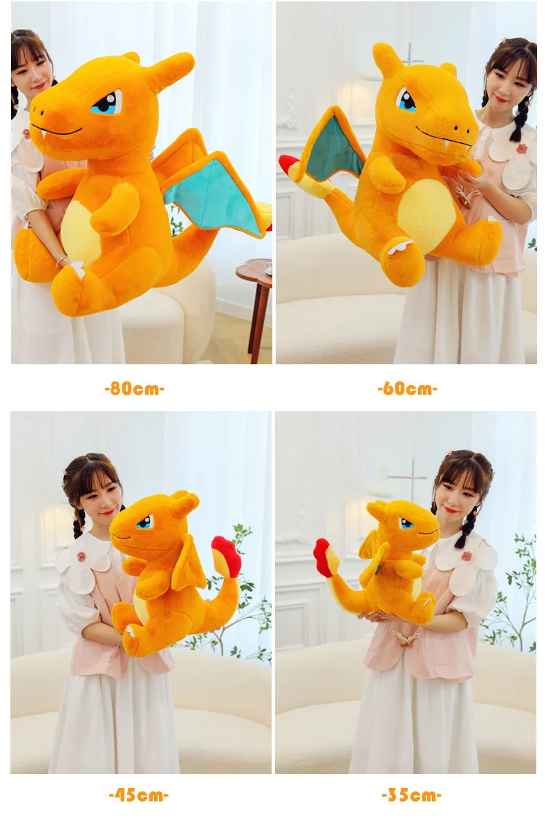 Big Charizard Peluche Large Size Squishy Pokemoned Fire Dragon Plush ...