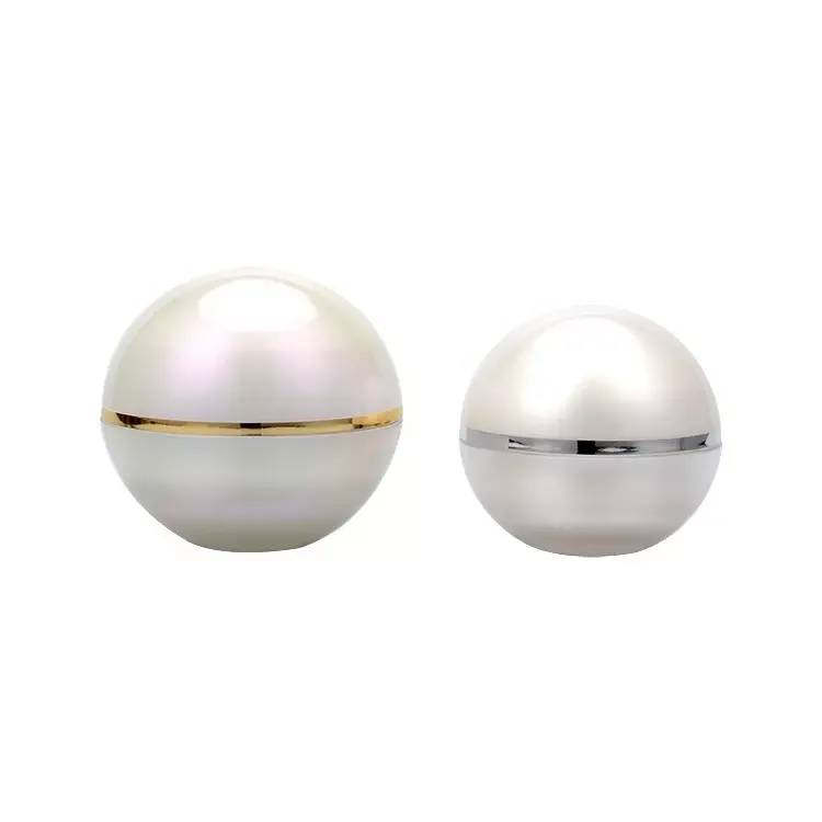 Ball Shape Container Plastic Sphere Cosmetic Cream Jar Transparent ...