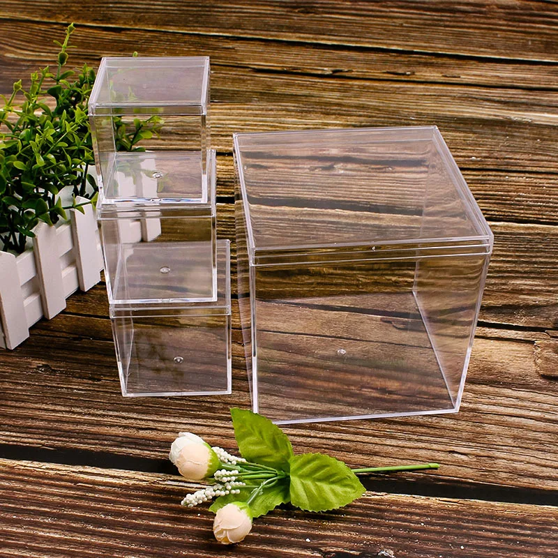 Square Clear Plastic Candy Box - Perfect for Gift Packaging
