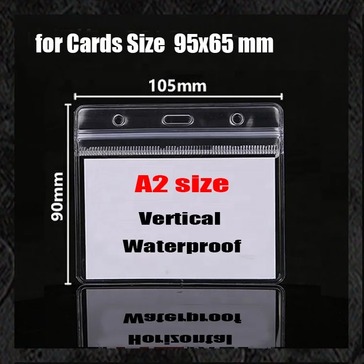 Custom Clear Soft PVC Card Holder - Vertical Badge Tags