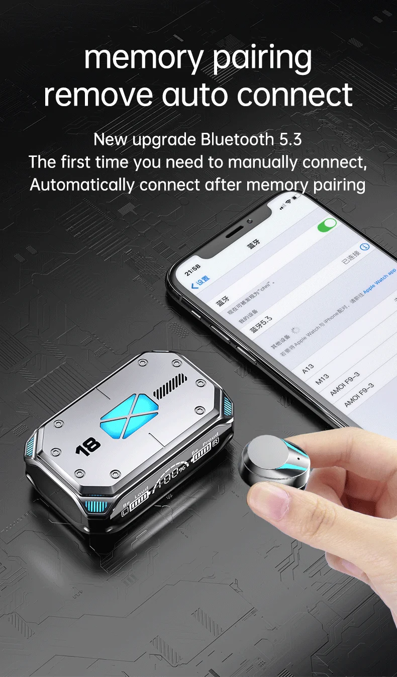 M41 Wireless Headphones Earphones Tws Touch Control Noise Reduction ...