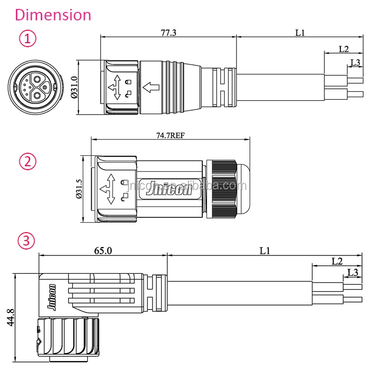 Jnicon M23 Quick Lock 2+1+5p 8pin Waterproof Connector For E-scooter E ...