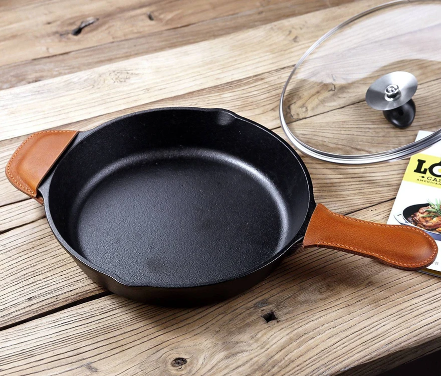 Vegetable Tanned Leather Pan Pot Handle Cover Cookware Leather Cast ...