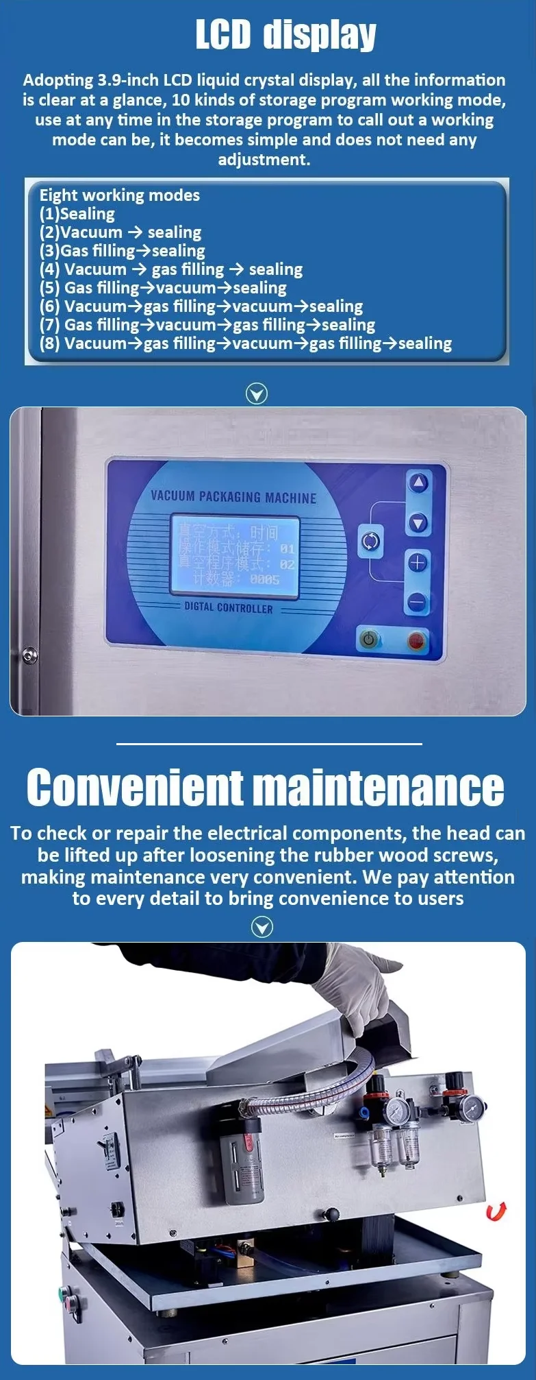 Multi-Function Table Top Gas Flushing Vacuum Packaging Machine for ...