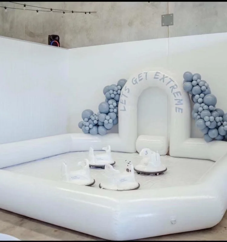 15FT White Inflatable Race Track for Bumper Cars Fun!