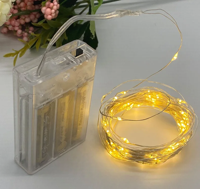 1m 2m 3m 5m 10m 2aa 3aa Battery Box Copper Fairy String Lights Craft ...