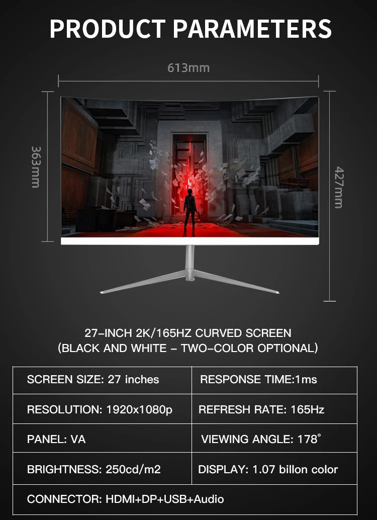24 27 32 Inch Monitor Gaming Computer Led Moniteur Lcd Pc Flat Curved ...