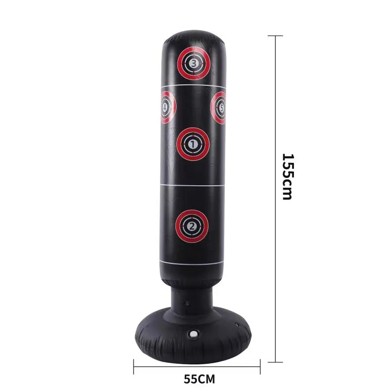 Inflatable Punching Bag Free Standing Boxing Post Boxing Column Adult ...
