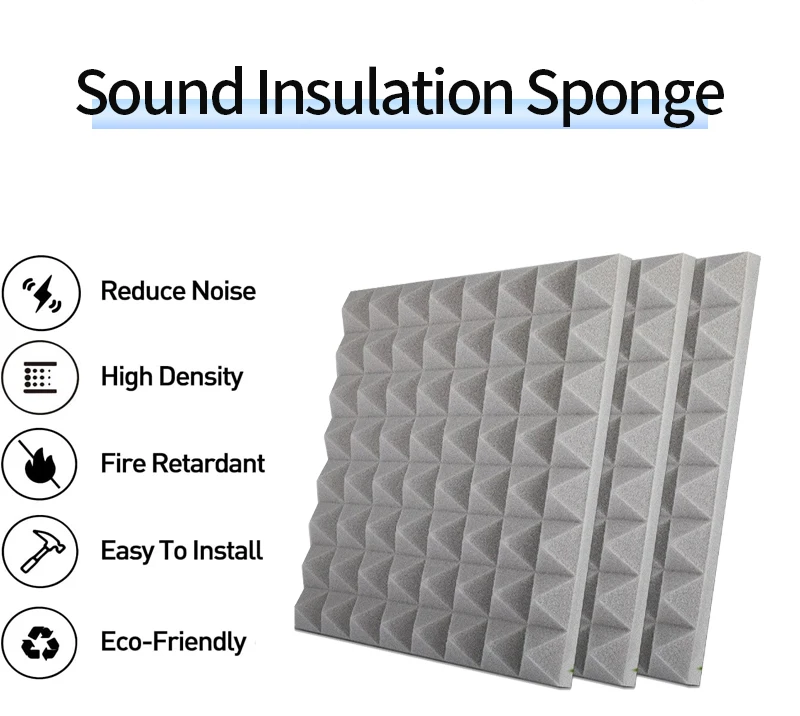 Pyramid Sound Insulation Cotton High Density Wall Ceiling Soundproofing ...