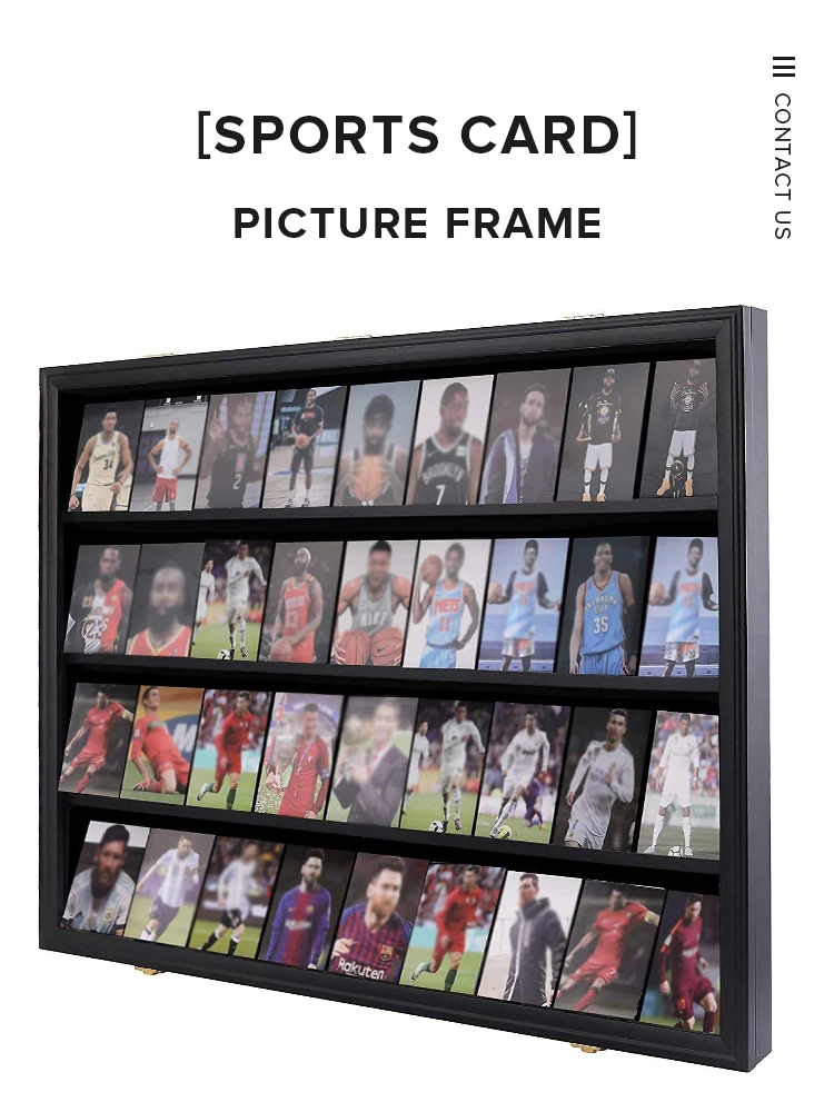 Custom Sports Card Display Frame Black Clear View Lockable Cabinet ...