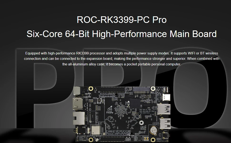 Roc-rk3399-pc Pro Equipped With High-performance Rk3399 6-core 64-bit ...