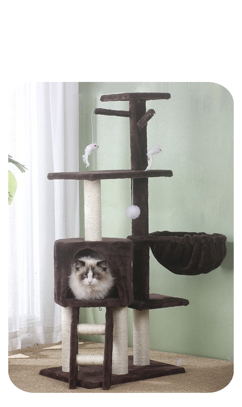 2323 New Design Pet Furniture Wholesale Colorful Cat Tree Wooden Sisal ...