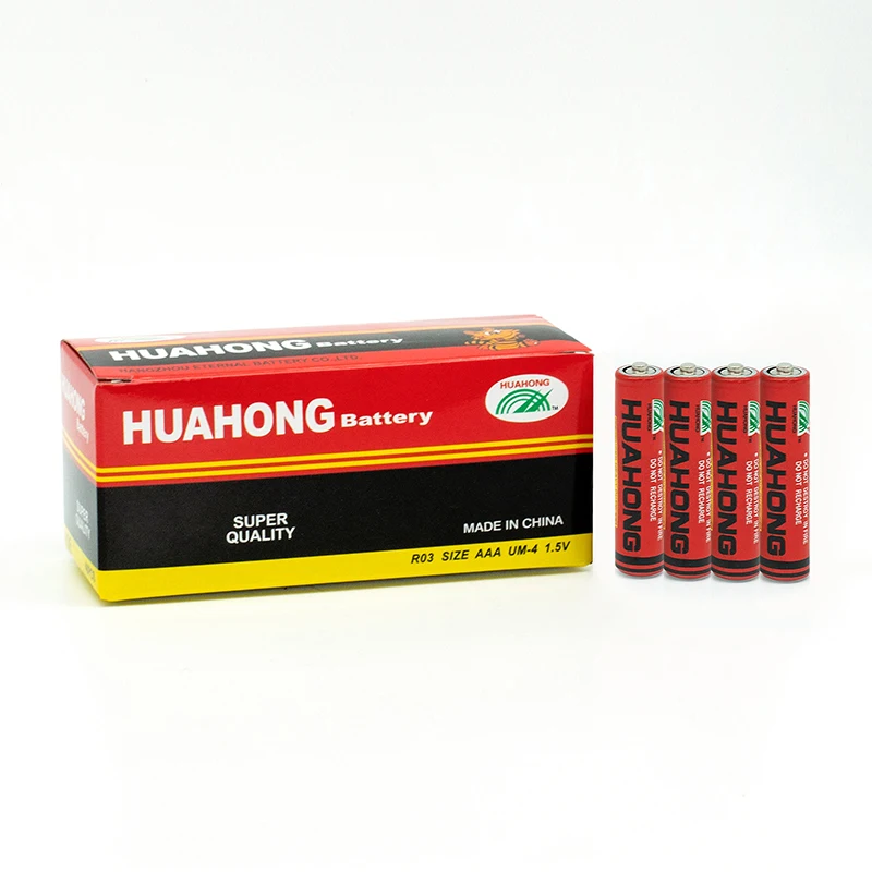 Huahong Brand Aaa Um4 Carbon Zinc R03p Battery High Quality Primary ...