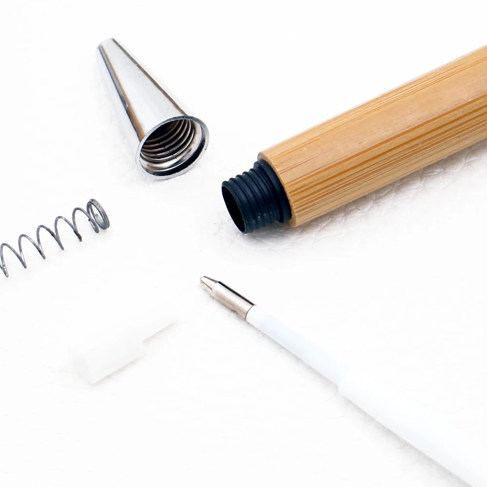 Eco-Friendly Custom Laser Logo Recycled Bamboo Ballpoint Pen Personalized 1.0mm Natural Wood ...