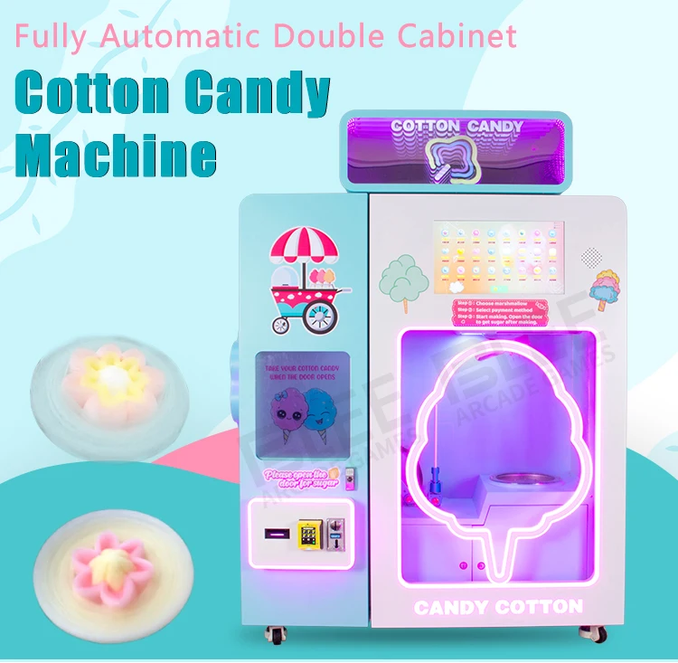 High Quality Unmanned Operation Automatic Flower Modern Vending Making Candy Floss Machine ...