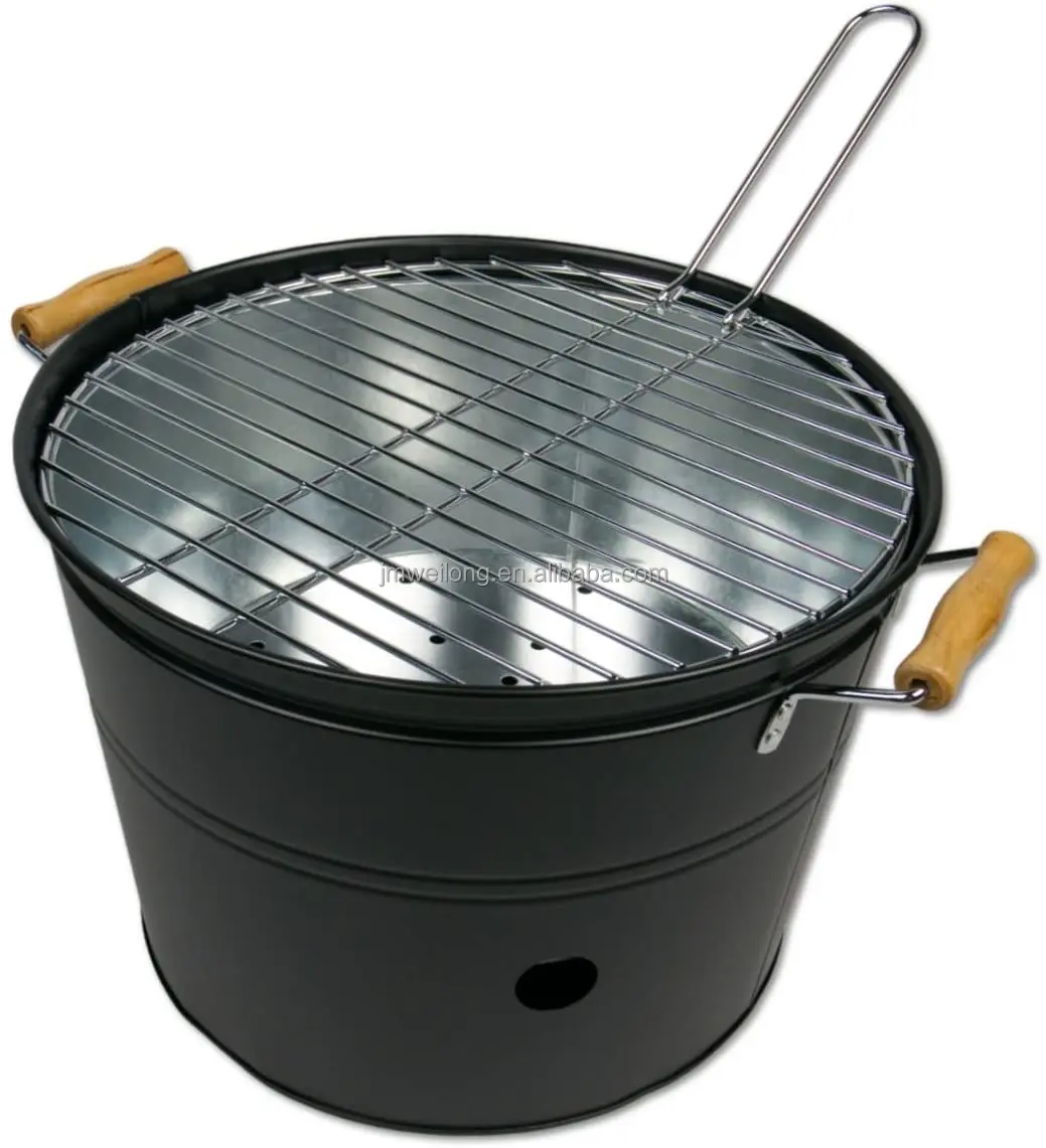 BBQ Barbeque Bucket - Charcoal Grill with Powder Coating