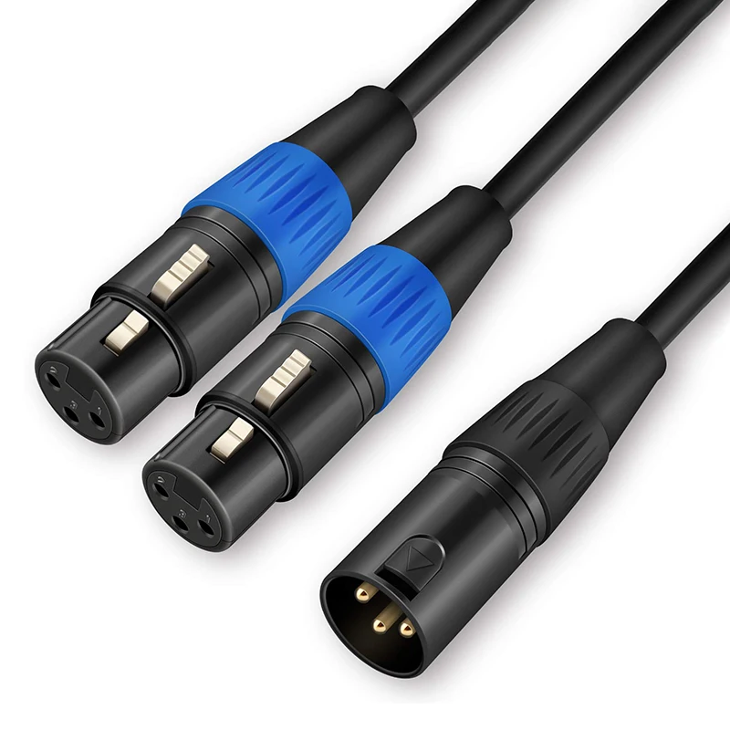 1 to 2 XLR Y Splitter Cable - Dual XLR Female Connectors