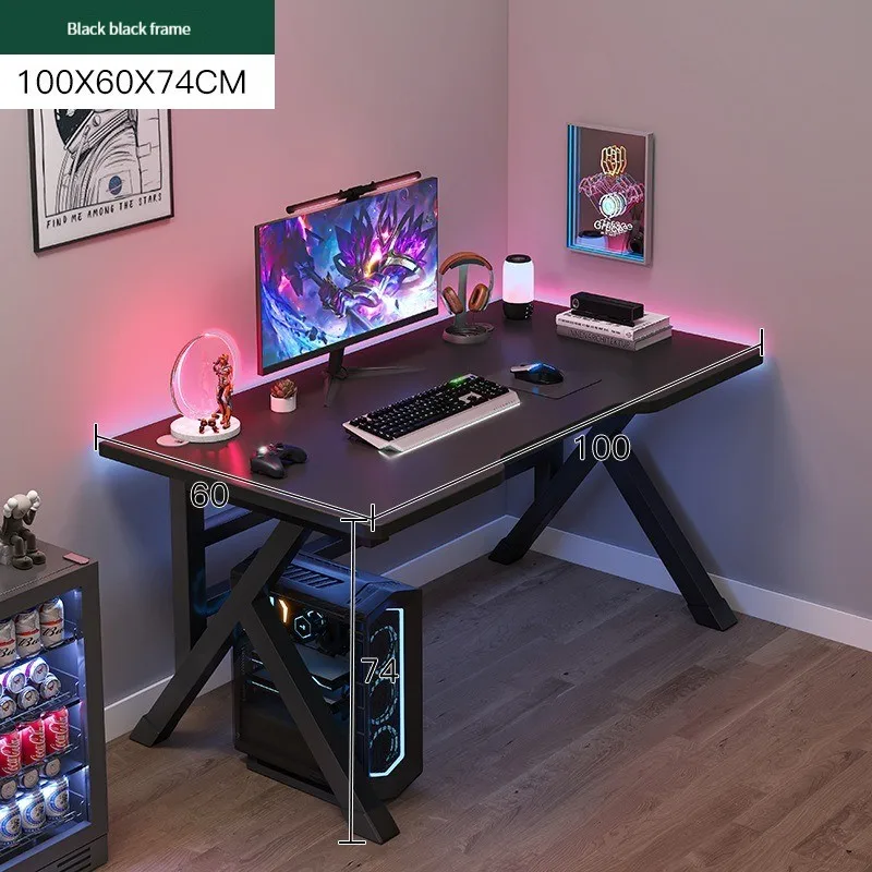 K Shaped Large Desktop Gaming Desk White Simple Home Work Learning ...