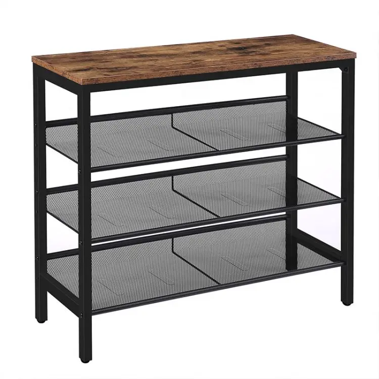 4tier Industrial Style Metal Pipe Shoe Stand Racks 4layer Shoes Storage ...