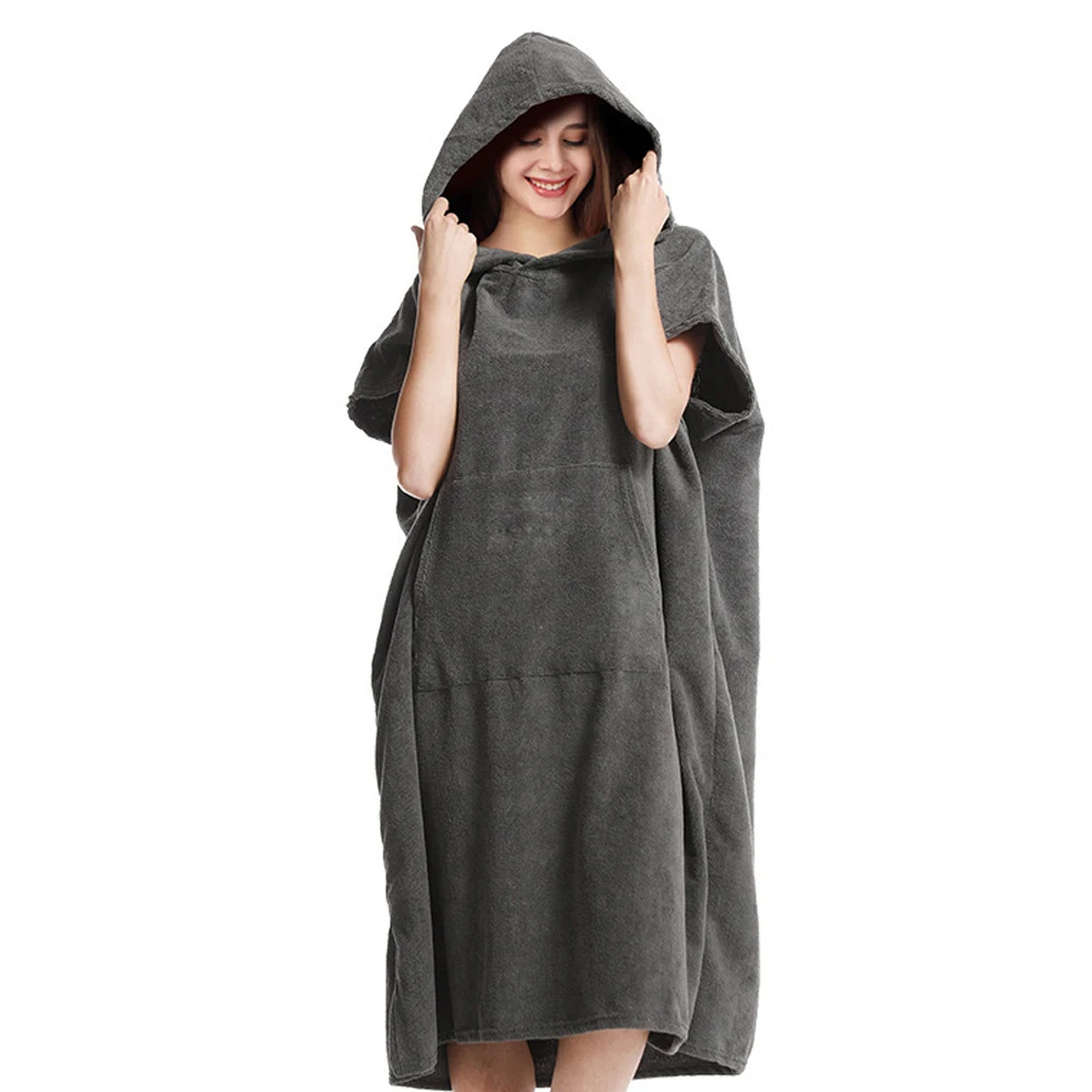 Customized 100% Cotton Outside Velour Terry Soft Beach Poncho Toweling ...