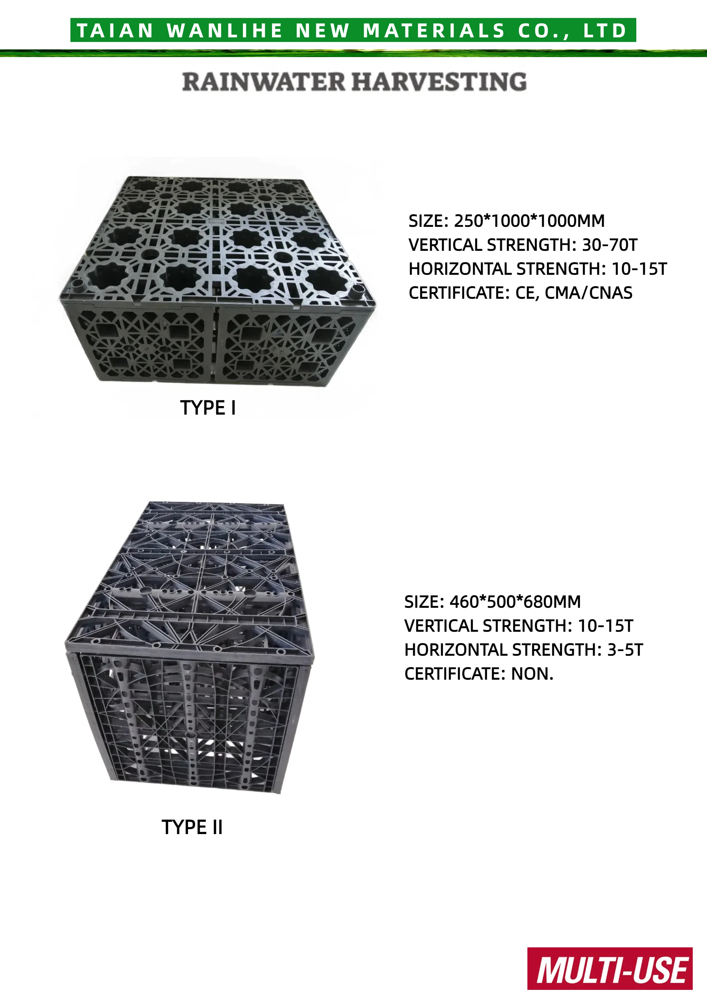 Urban Rainwater Storage Module 100% Virgin PP 95% Void Ratio ...