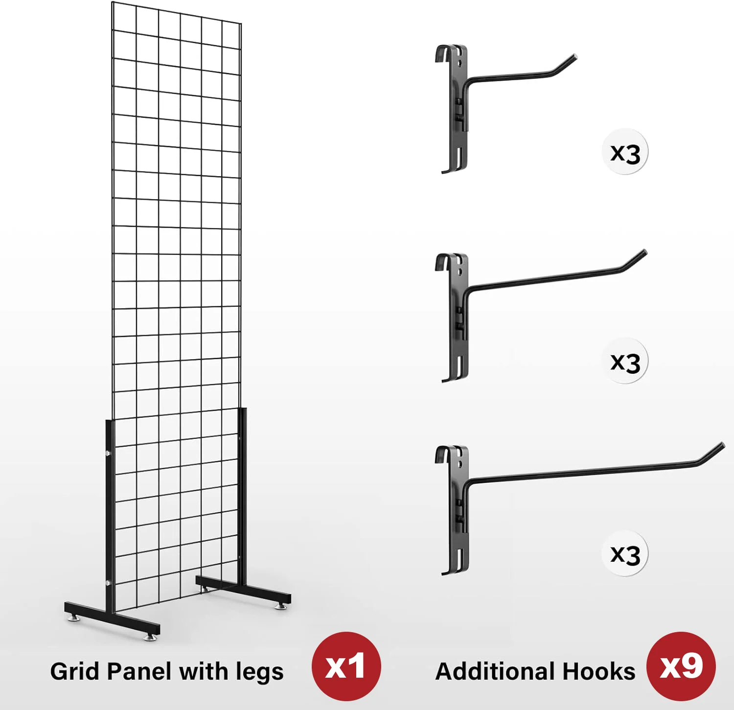 Gridwall Panel Display Stand - Customizable Metal Rack