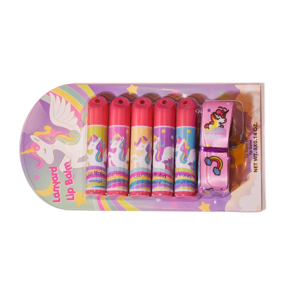 Rainbow Fruity Lip Balm Makeup Set For Kids And Girls Lip Gloss Set For ...