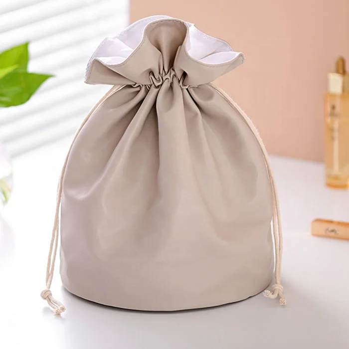 Custom Private Label Pu Leather Drawstring Makeup Bags Portable Travel ...