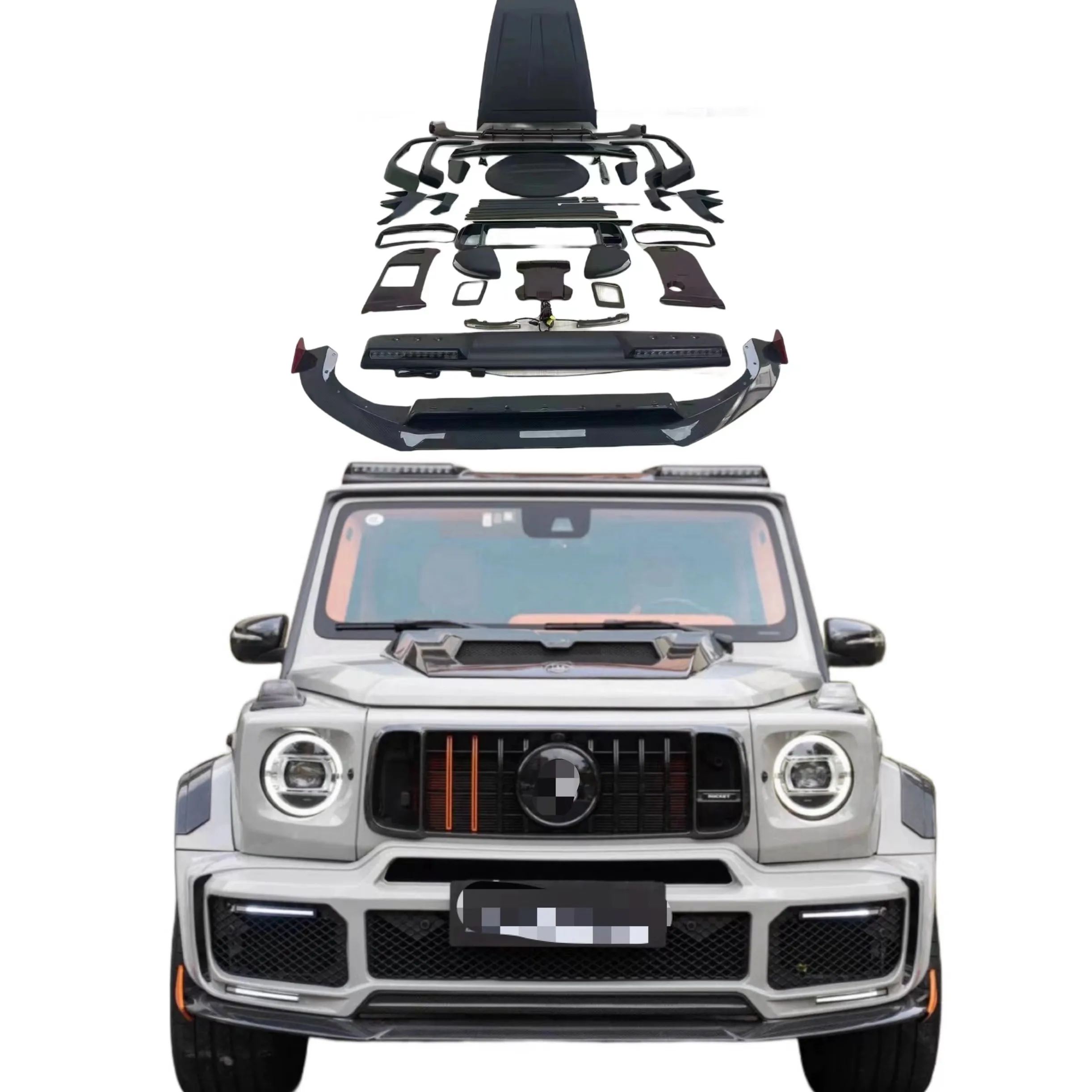 Dry Carbon Fiber Body Kit For Mercedes-benz G Class W464 G500 G550 G63 Upgrade To Brabus- Rocket ...