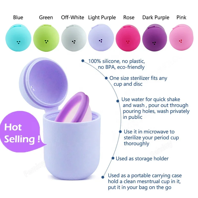 Silicone Menstrual Disc Cleaning Container Menstrual Disc Storage Case ...