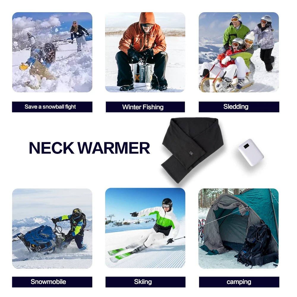 Custom Neck Snood Warmer Far Infrared Heated Scarf With 3-stage ...