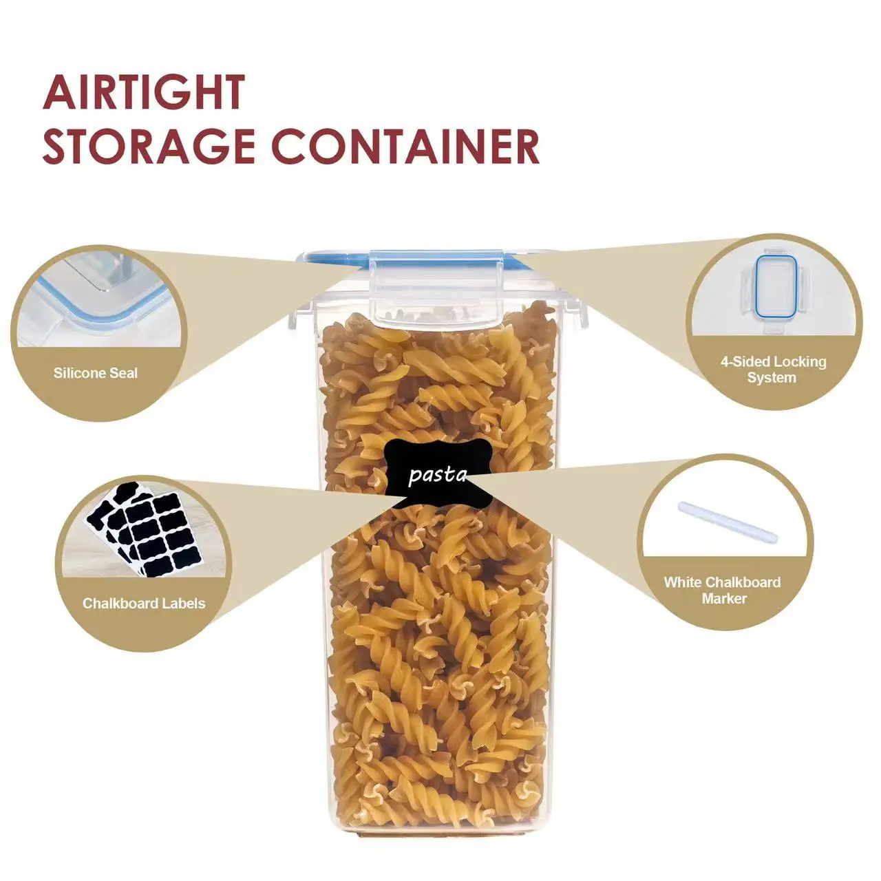 Hot Sale BPA Free 24 Pack Plastic Airtight Dry Cereal Food Storage ...