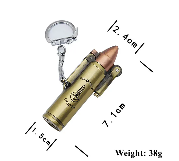 Custom Bullet Kerosene Pistol Lighter Gun Windproof Smoking Accessories ...