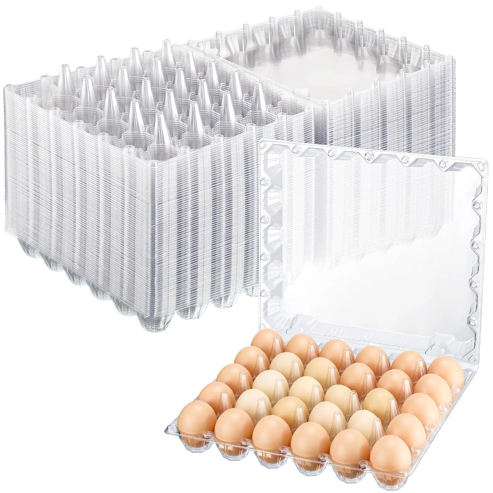 30 Egg Tray Holes Disposable Cartons Transparent Clear Tray Farm ...