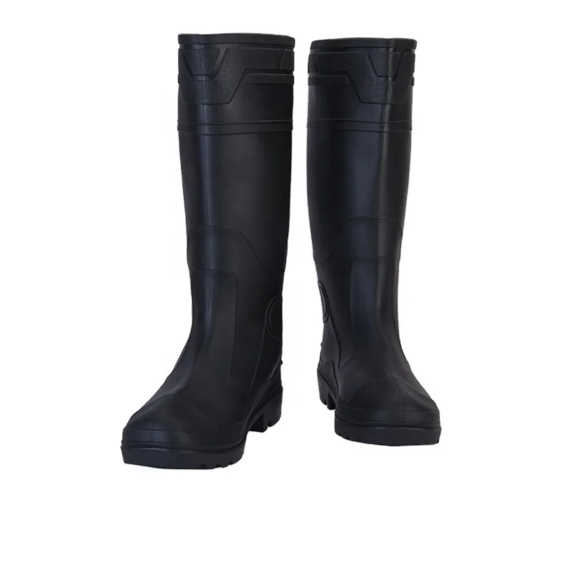 Customize Industrial Safety Silicone Black Matte Rubber Gumboots Water ...