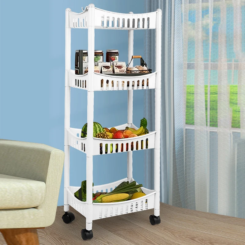 Trolley Shelving Movable Snack Shelving Dorm Floor Shelving Double ...