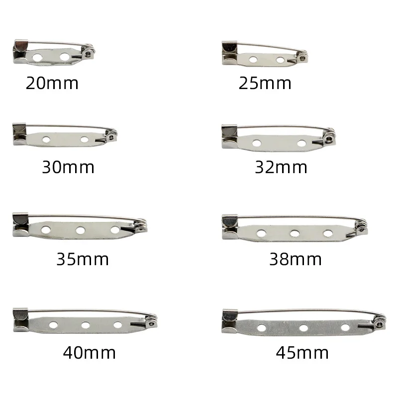 Silver Metal Brooch Badge Make Latch Findings Back Safety Catch Bar ...