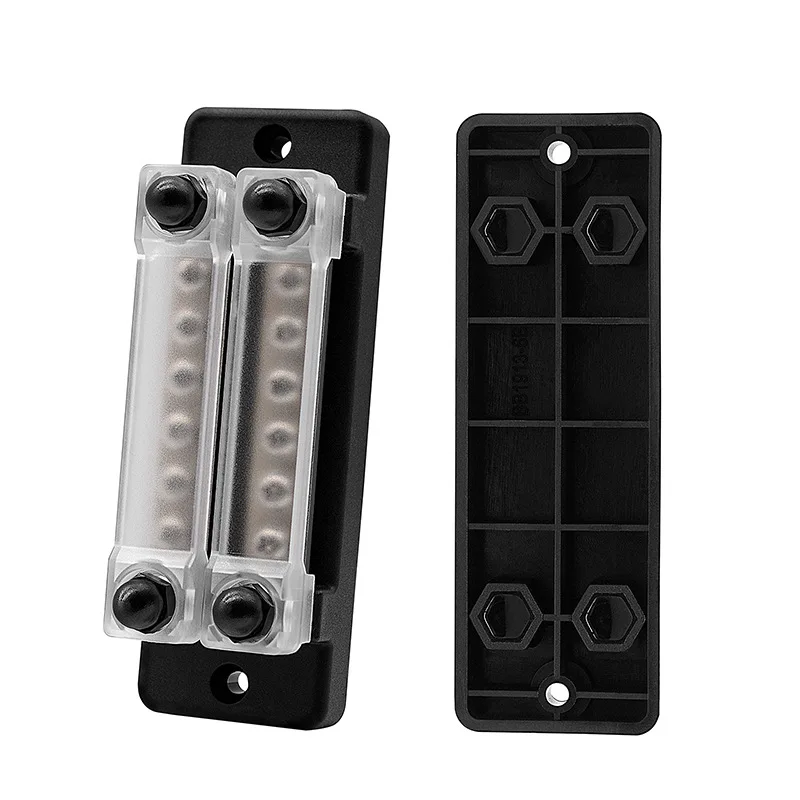 Universal 6 Way Terminal Bus Bar - Car Boat Marine 150a Dual Row Ground ...