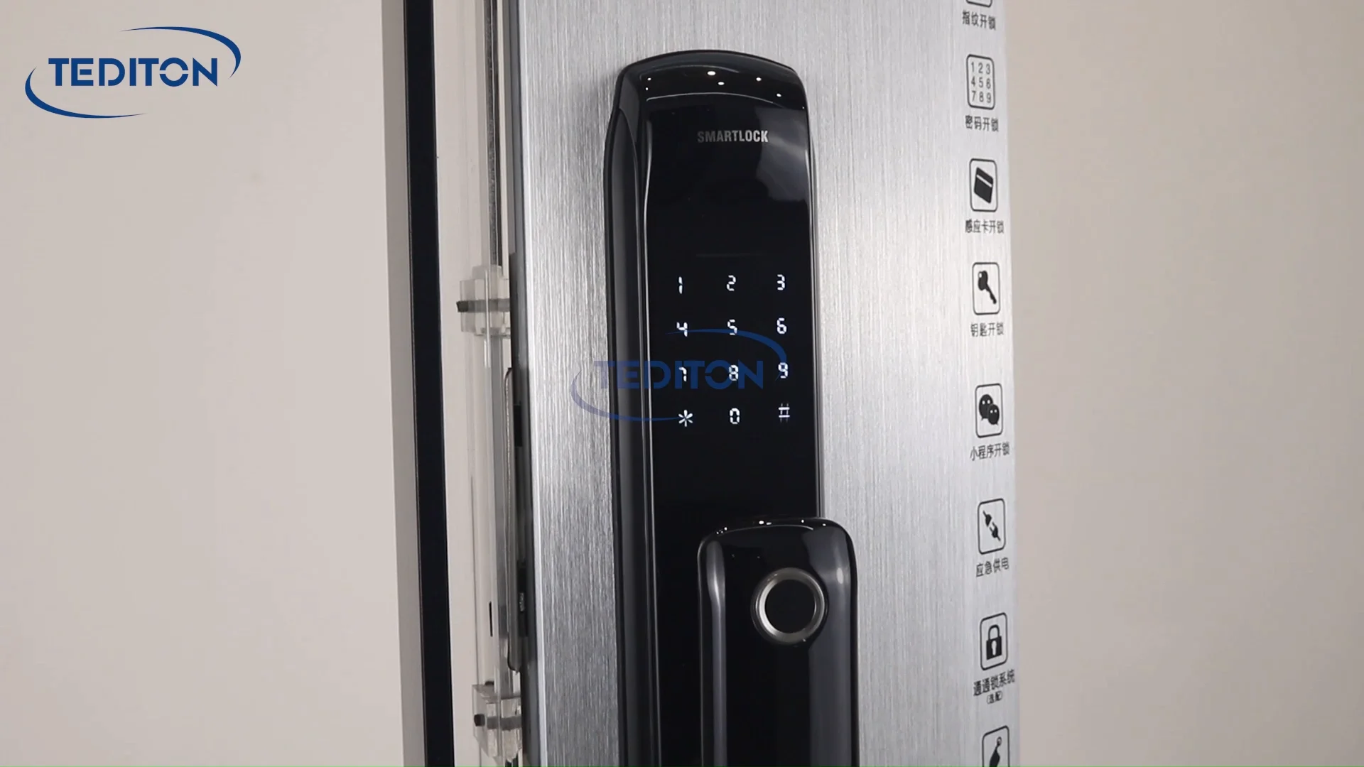 Tediton Waterproof Ttlock App Smart Door Lock Biometric Lock Fingerprint Door Lock For Home ...