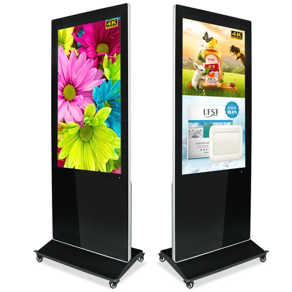 55 Inch Floor Stand Lcd Display Touch Screen Indoor Android Advertising ...