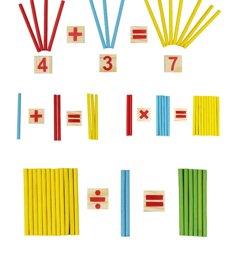 Wooden Toys for Children Mathematics Game Stick Math Numbers Counting ...