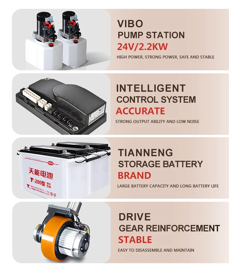 1000kg 2000kg Full Electric Pallet Stacker Stand Drive Stacker Factory ...