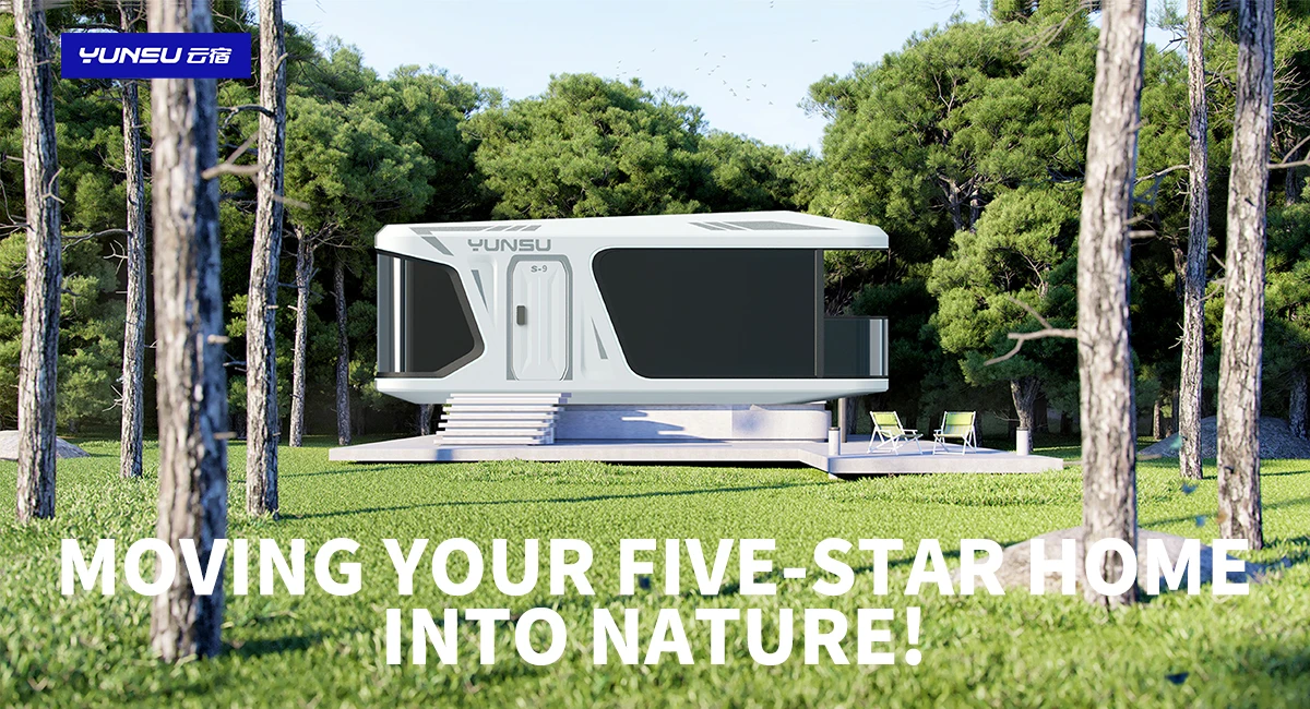 Yunsu Glamping Cabin Pod Glass Room Steel Structure Pre-made House With ...