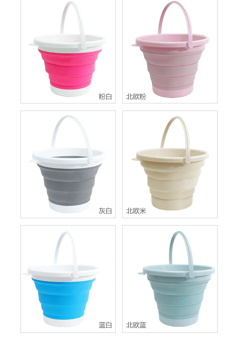 Foldable Buckets Toys With Mesh Bag Swimming Pool Toys For Kids Adults ...