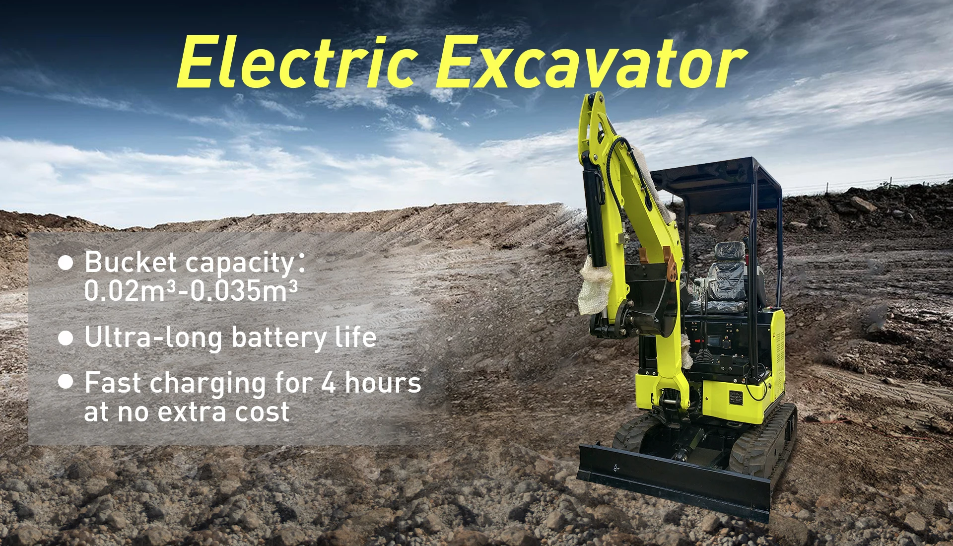 OEM Eksavator LTMG Electric Digger Excavator Machinery 1ton