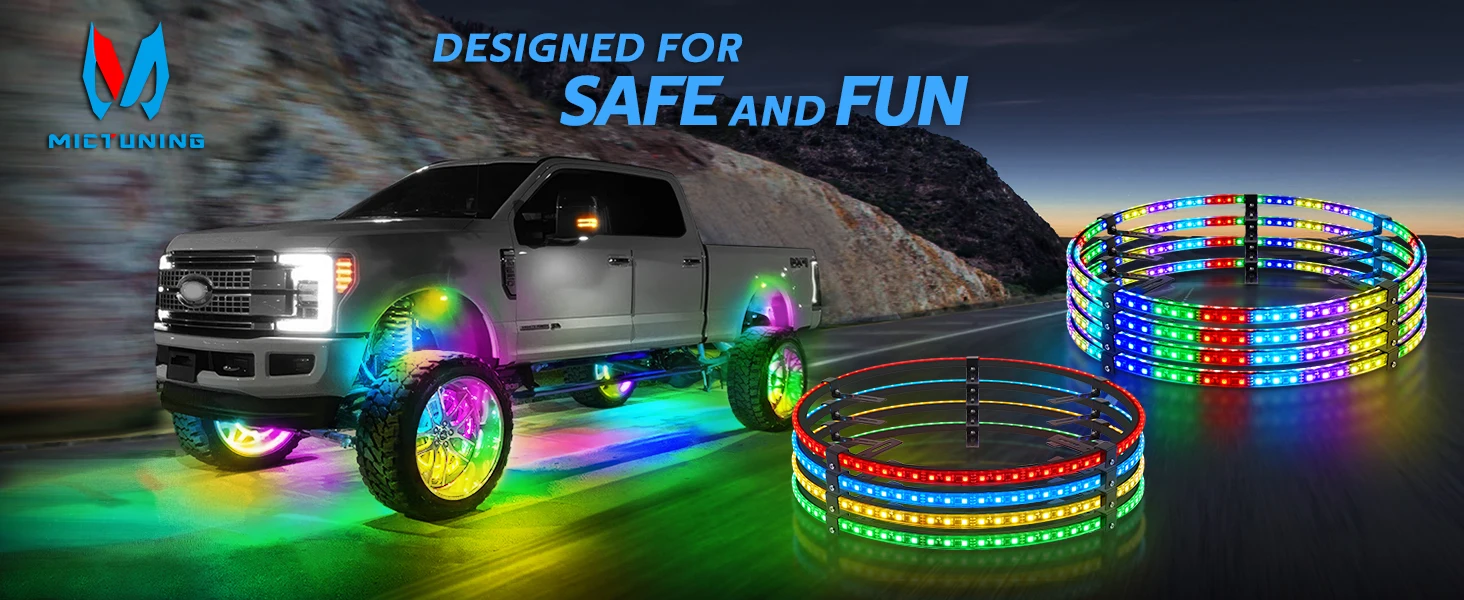 Mictuning 15.5inch V1 Rgb + Ic Wheel Ring Lights Kit Dream Color Double ...