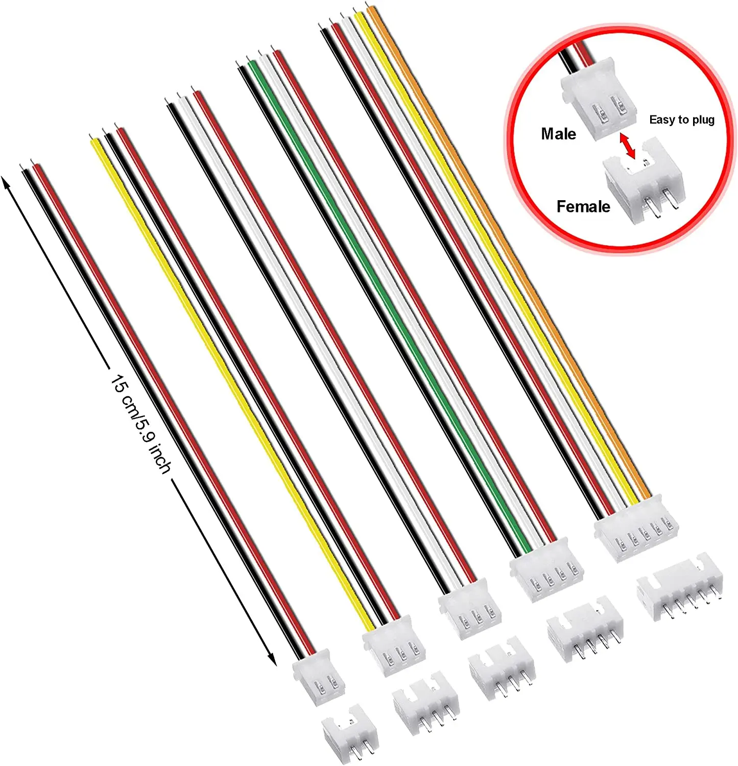 JST XHP 2.54mm Pitch Connector 2 Pins or Maximum 20 Pins Wiring Harness 4 Pin 4 Way 24Awg Female ...